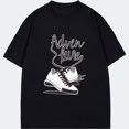 Adventure Sneaker Graphic T Shirt Black Adventure Text And Shoes Print ...