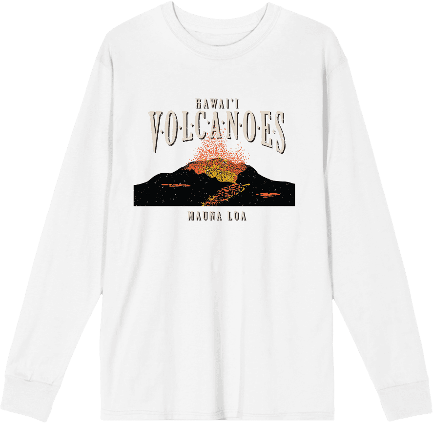Adventure Society Hawaii Volcanoes Crew Neck Long Sleeve Adult Tee ...