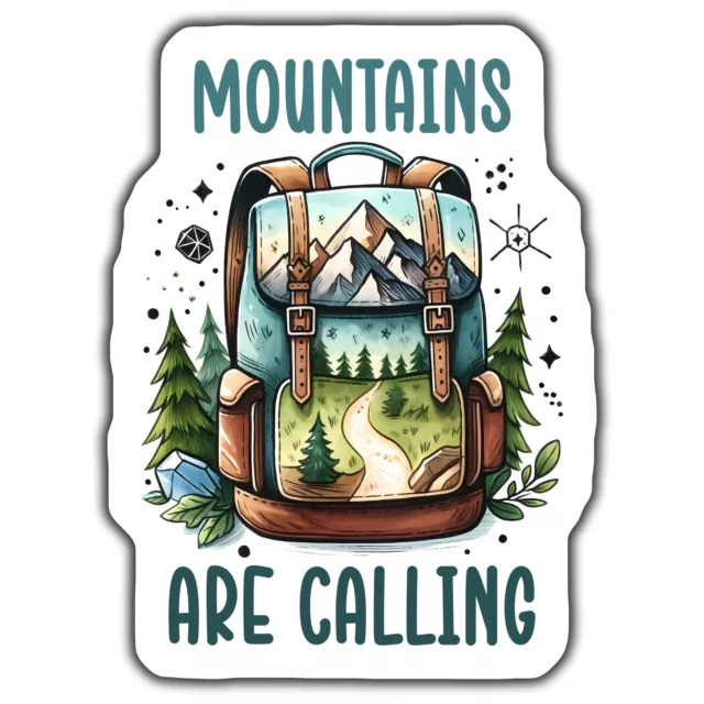 Adventure Sticker, Mountains Are Calling, Hiking Backpack, Scenic ...