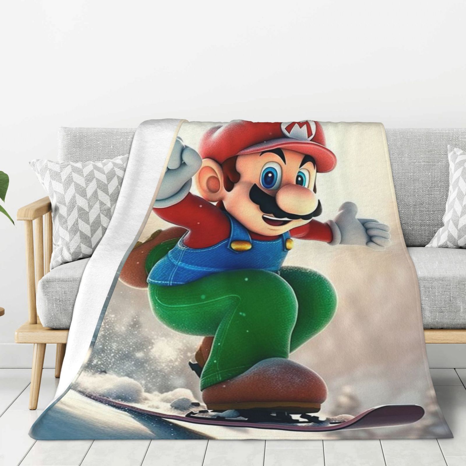 Adventure Super Mario Blanket Cozy Ultra-Soft Micro Flannel Throw ...