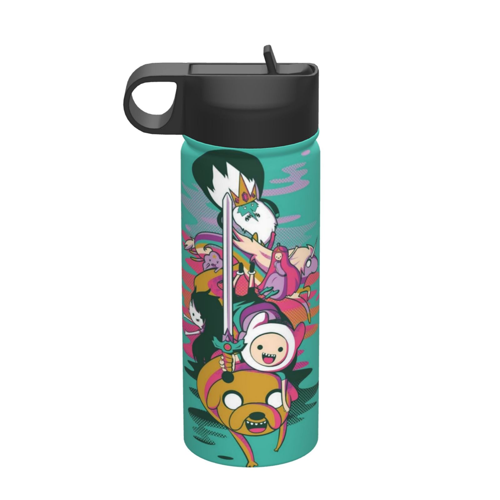 Adventure Time 18 Oz Insulated Water Bottle Stainless Steel Vacuum Leak ...