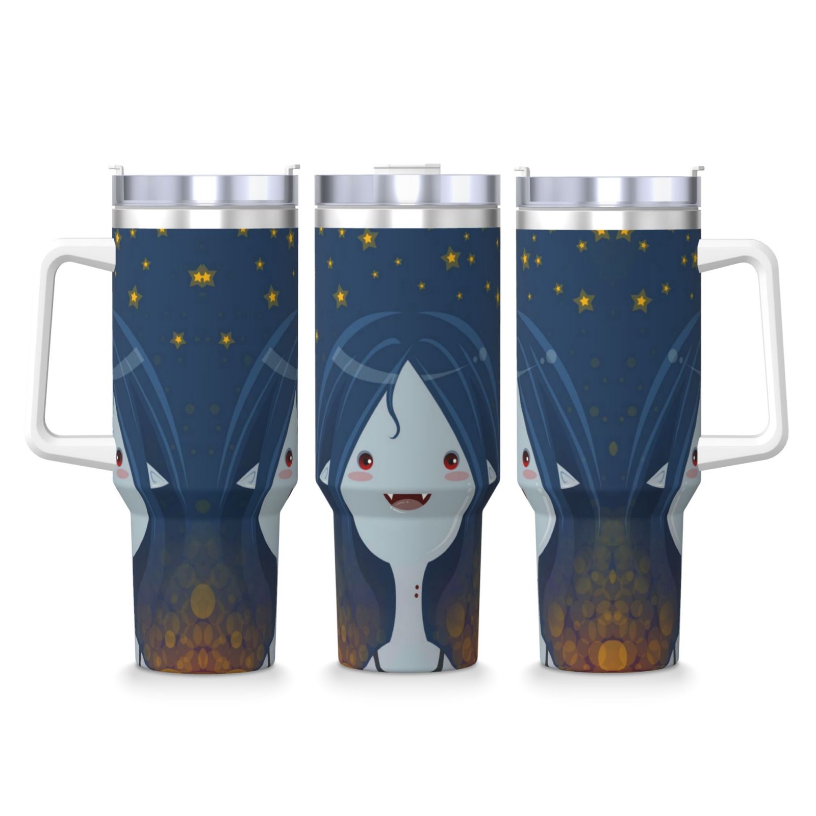 Adventure Time 40 OZ Ice Bully Cup with Handle Straw Lid, Double Wall ...