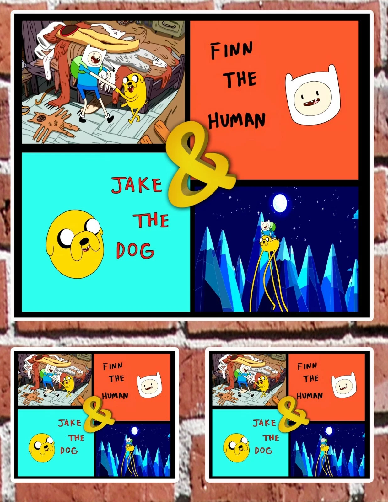Adventure Time 7" And 3" Decal Stickers For Home, School, Auto, Skate ...