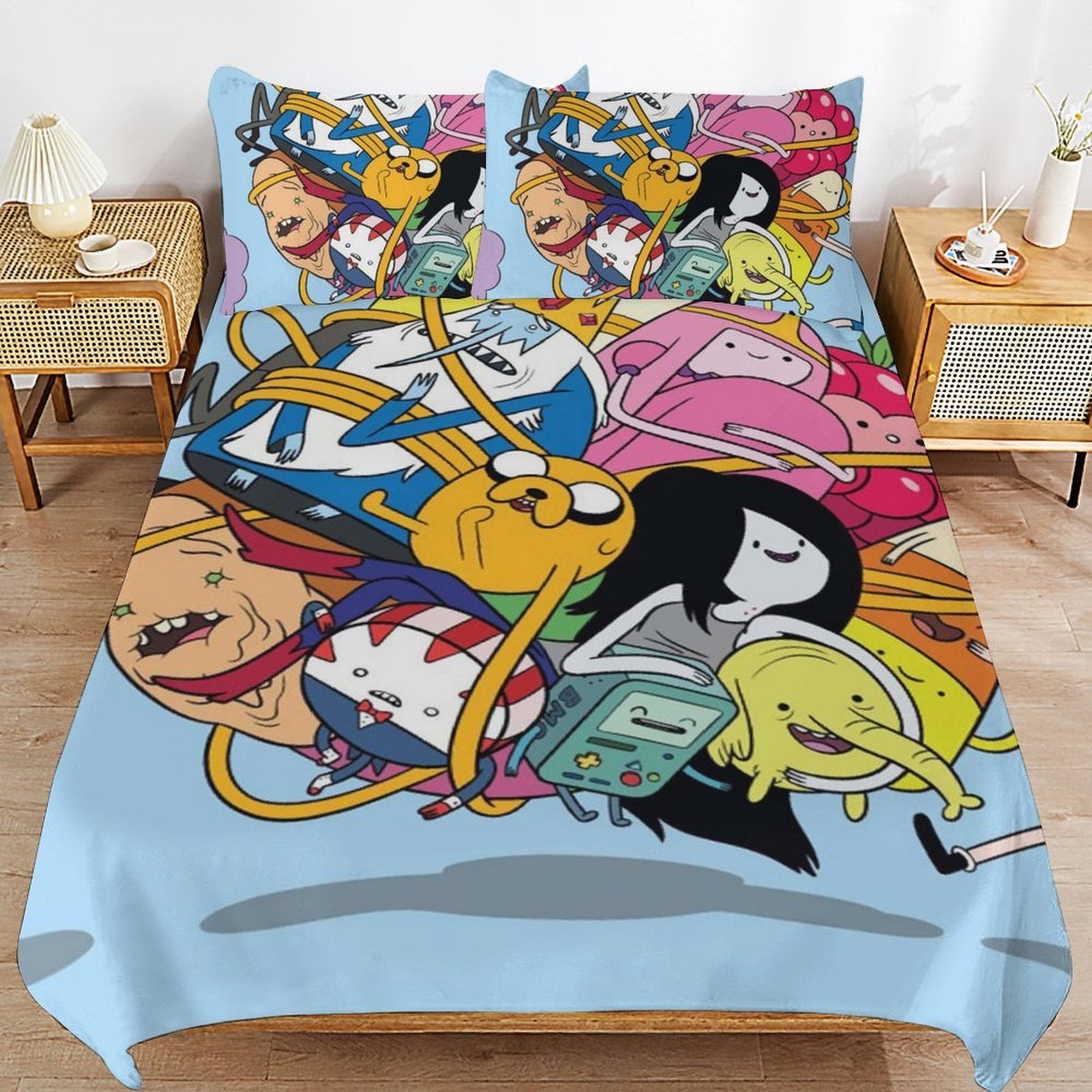 Adventure Time Animated 3 Pieces Bedding Set Double Sided Printing Soft ...