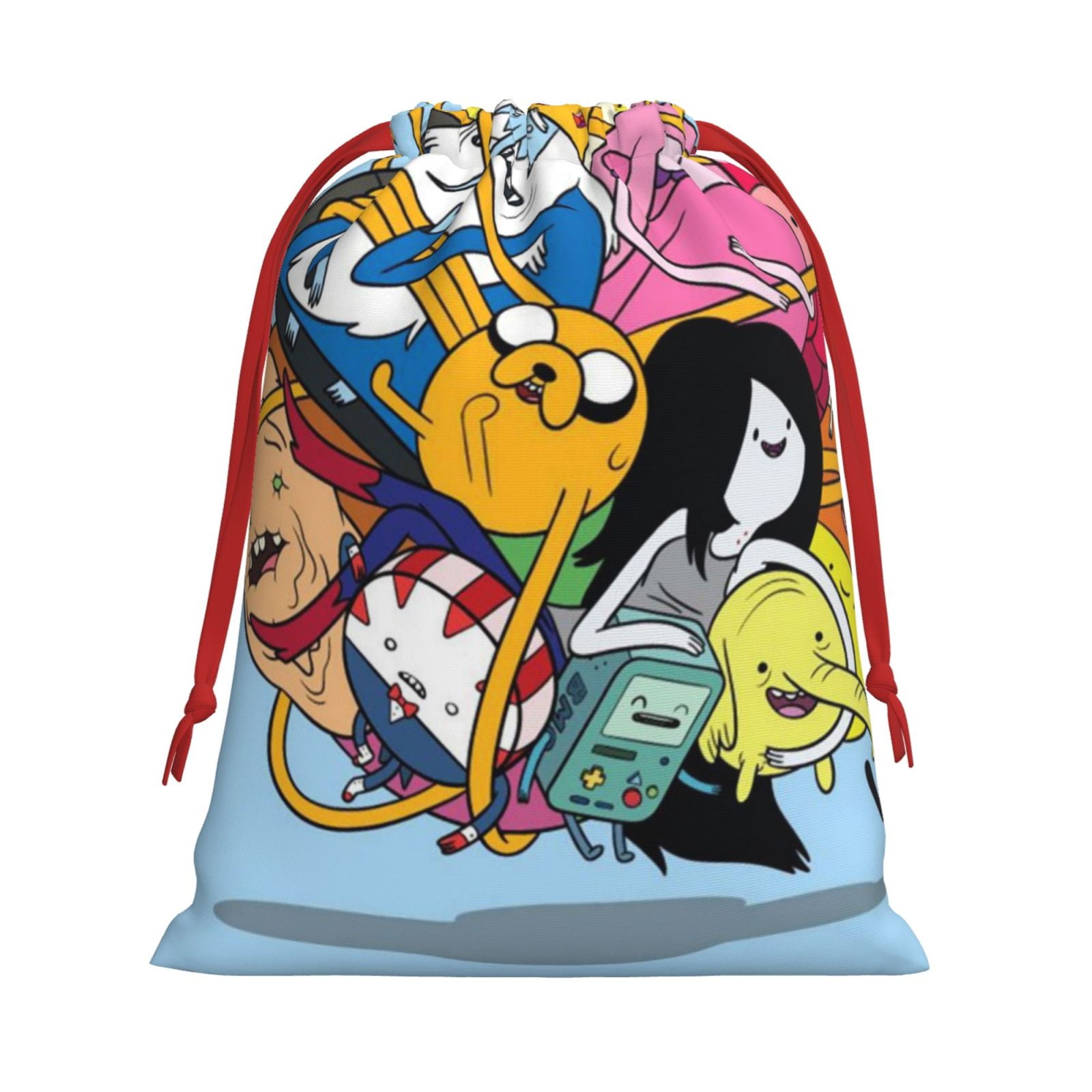 Adventure Time Animated Christmas Gift Bag Reusable Drawstring Holiday ...