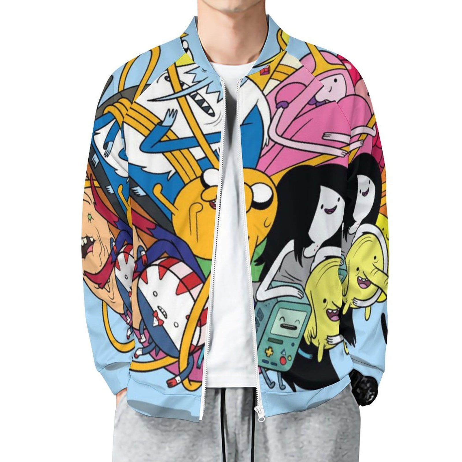 Adventure Time Animated Fashion Jacket Mens Windbreaker Coat ...