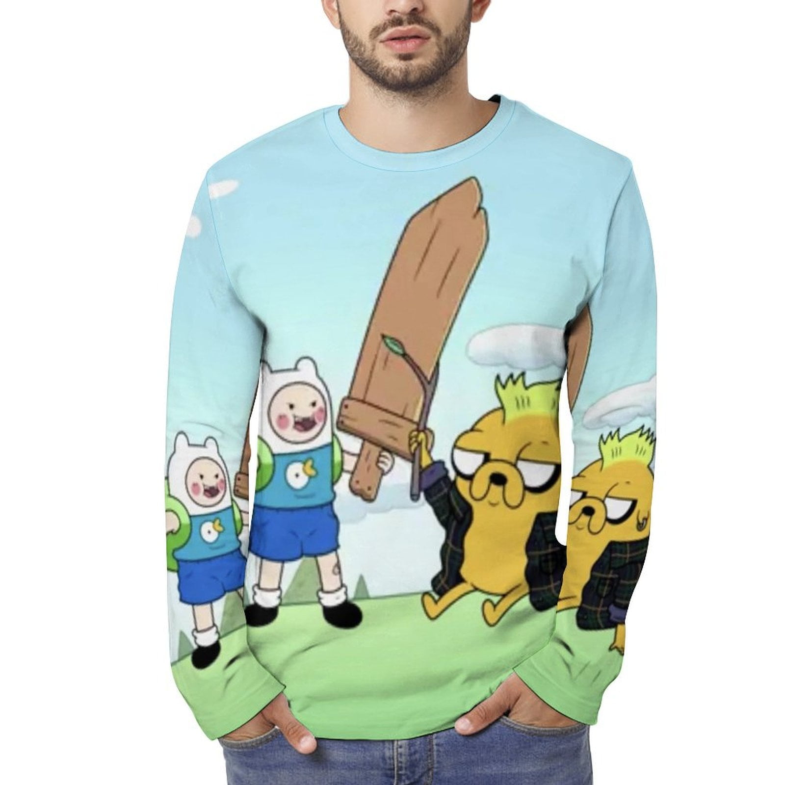 Adventure Time Animated Men's Long Sleeve T Shirt 3D Printed Fashion ...
