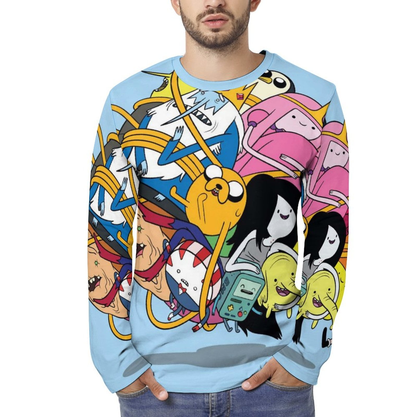 Adventure Time Animated Men's Long Sleeve T Shirt 3D Printed Fashion ...