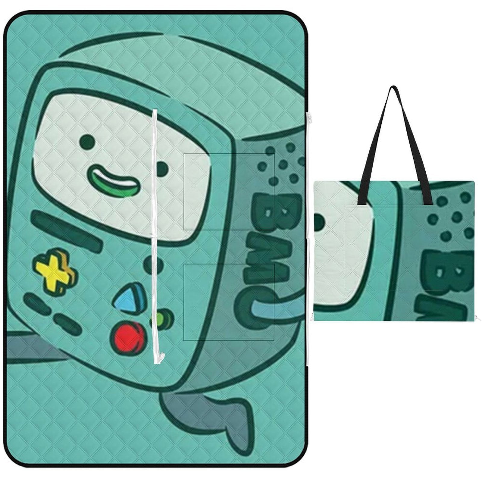 Adventure Time BMO Cartoon Picnic Mat Foldable Portable Tote Bag Baby ...