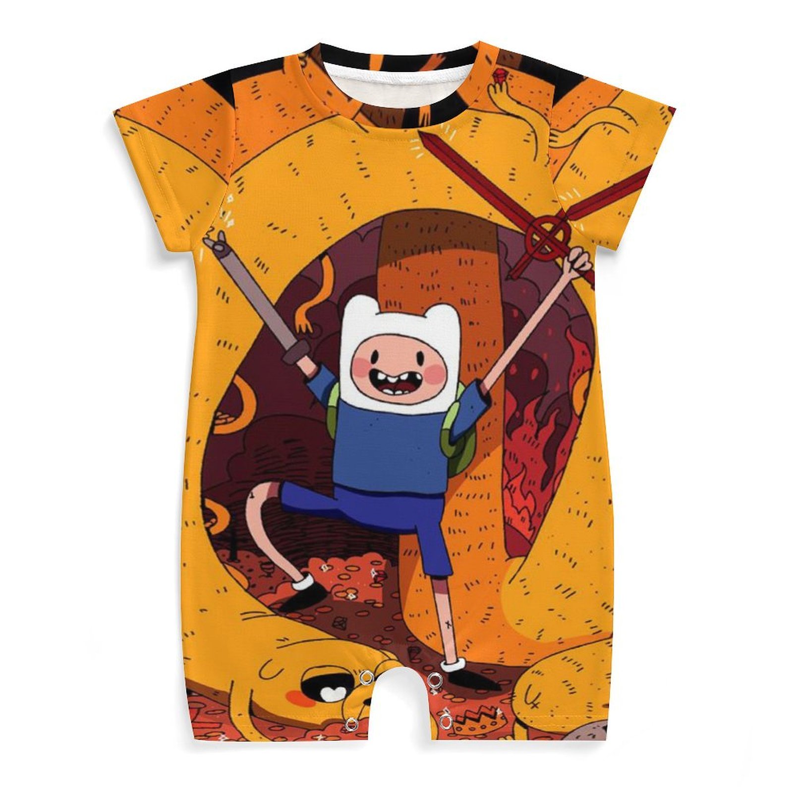 Adventure Time Baby Romper Short Sleeve Bodysuits Soft Rompers Summer ...