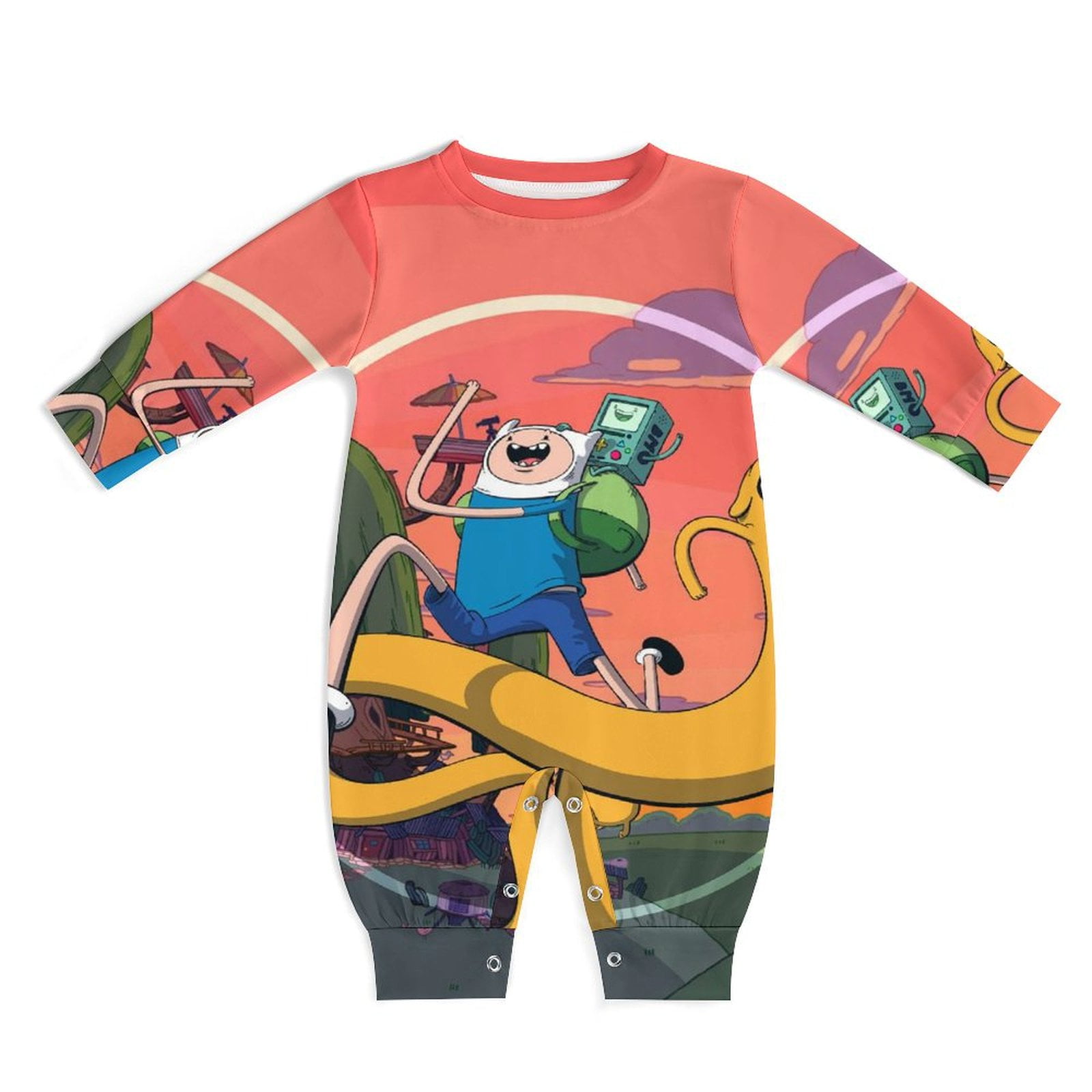 Adventure Time Baby Rompers One-Piece Long Sleeve Jumpsuit Bodysuits ...