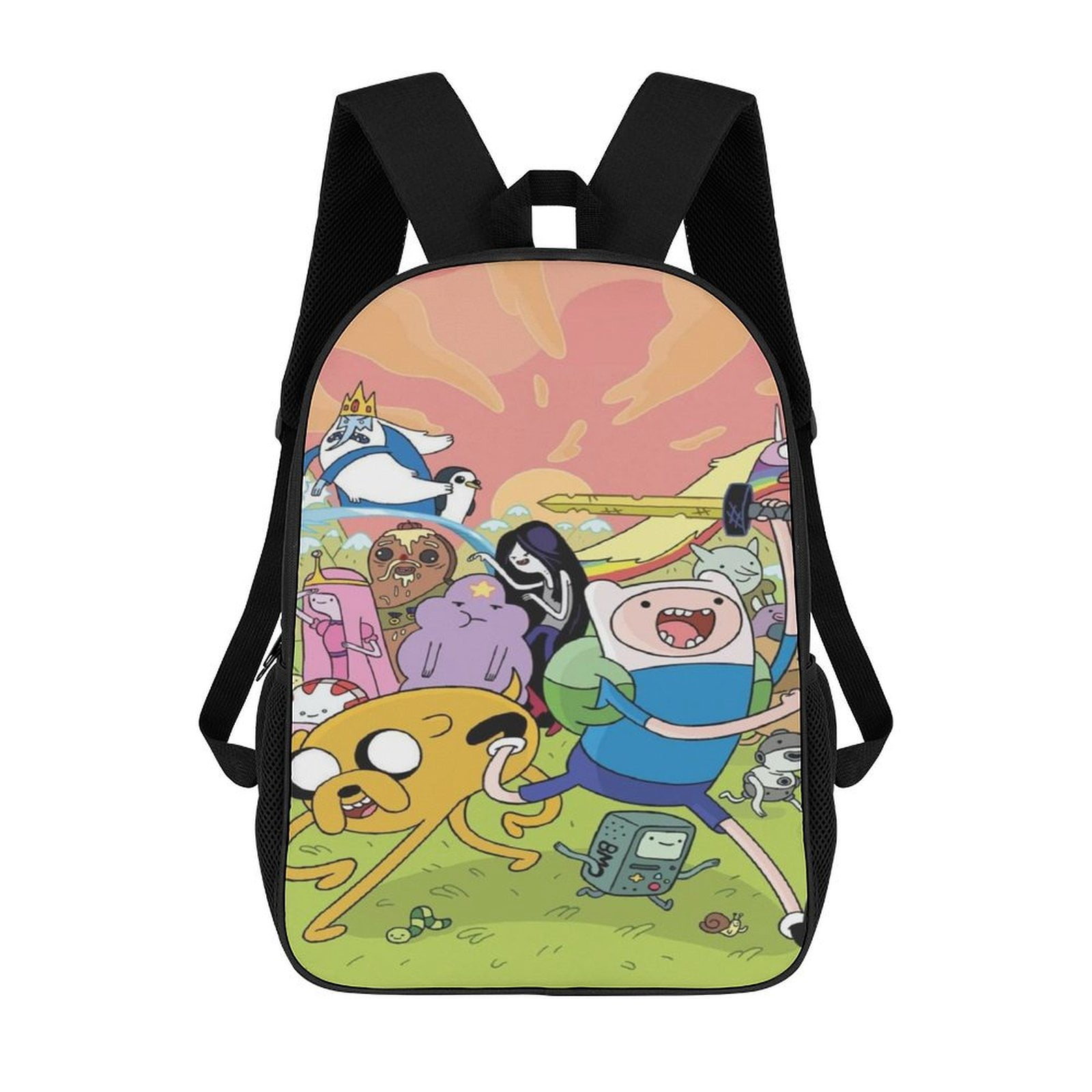 Adventure Time Backpack 17 Inch Lightweight Anime Print Design Backpack ...