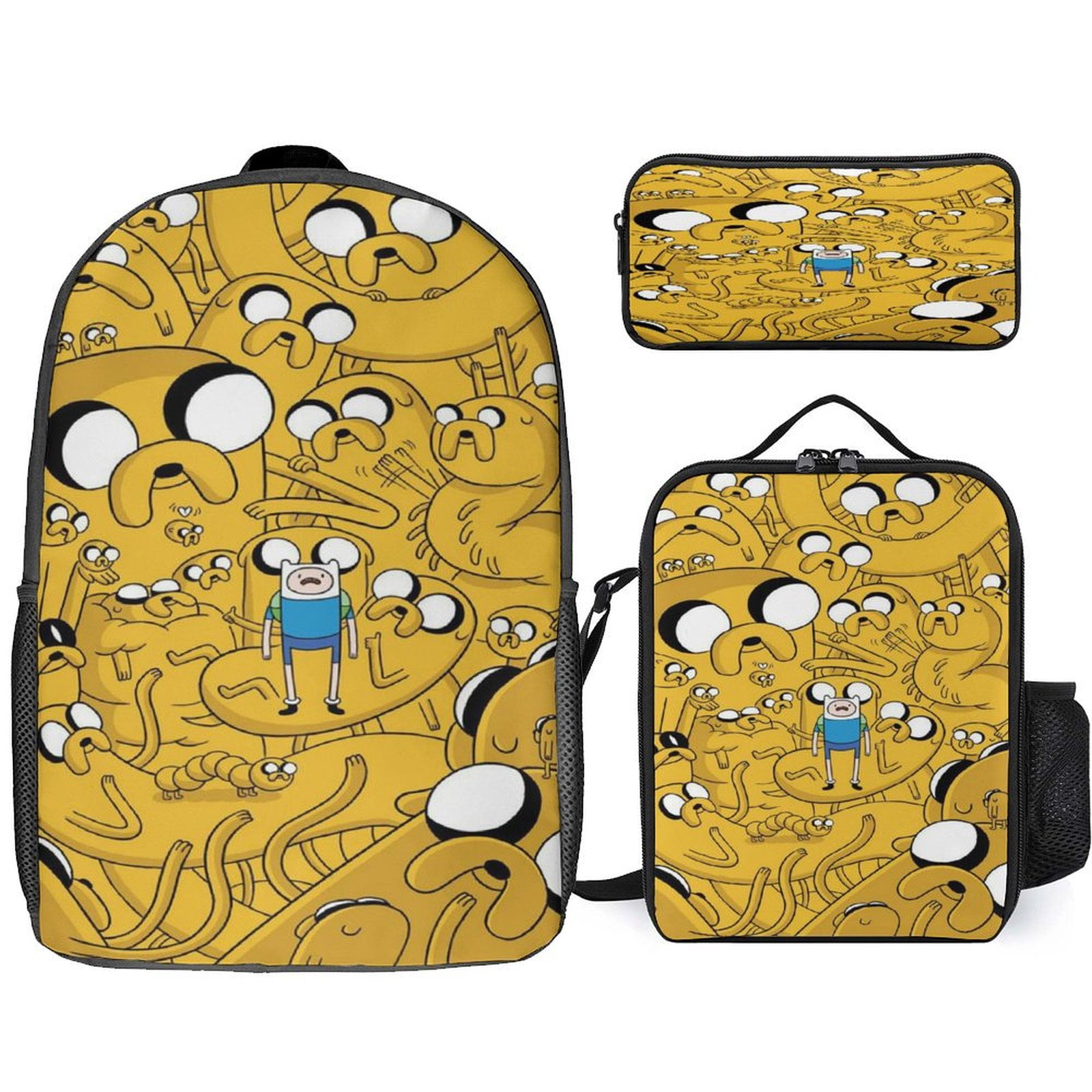 Adventure Time Backpack 3 Piece Set with Lunch Box and Pencil Case 3D ...