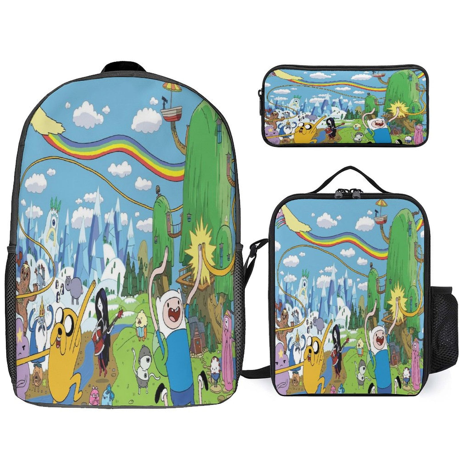 Adventure Time Backpack 3 Piece Set with Lunch Box and Pencil Case 3D ...