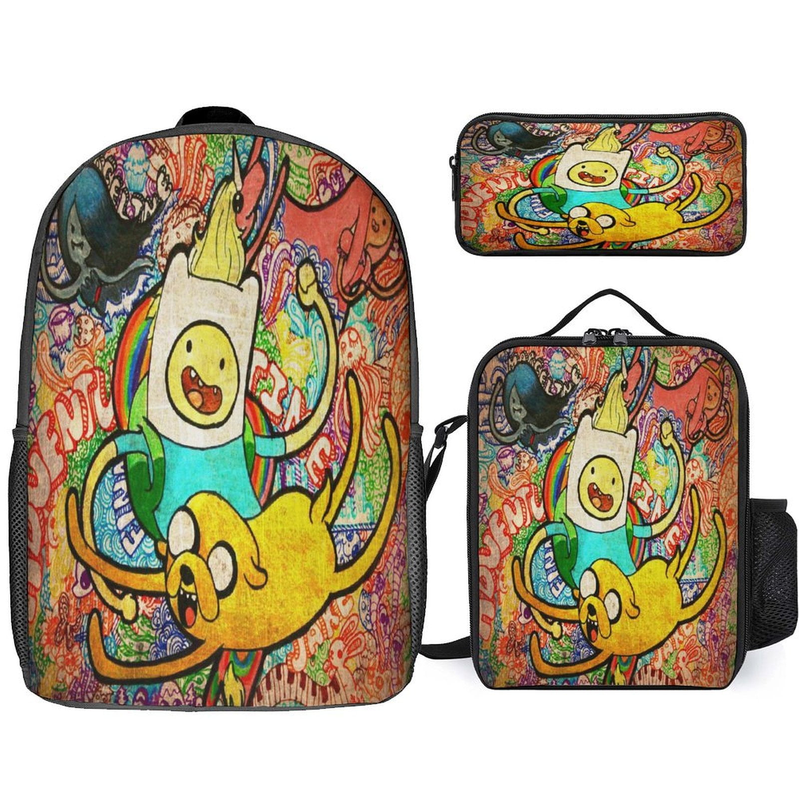 Adventure Time Backpack 3 Piece Set with Lunch Box and Pencil Case 3D ...