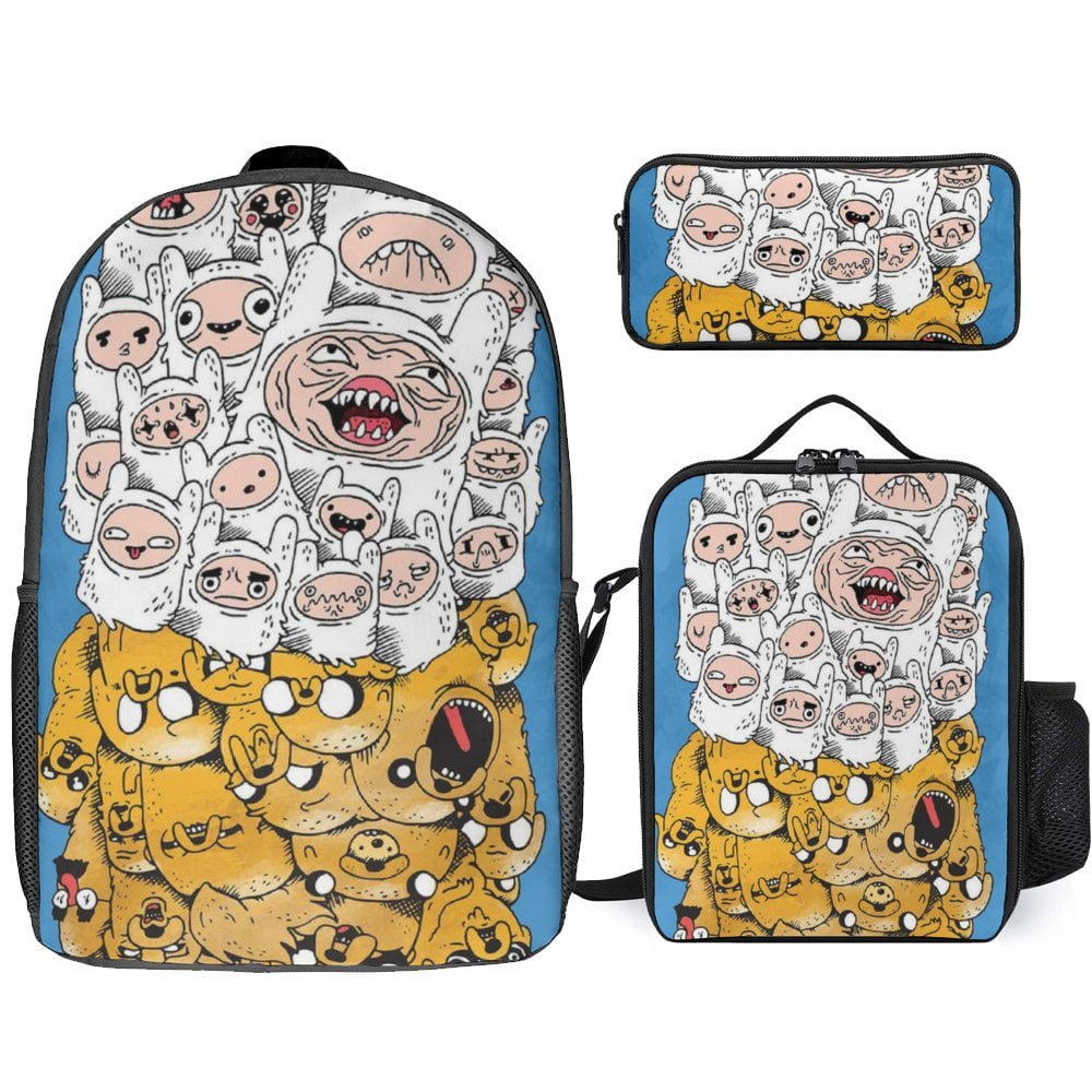 Adventure Time Backpack Set 3-in-1, Backpack with Lunch Bag and Pencil ...