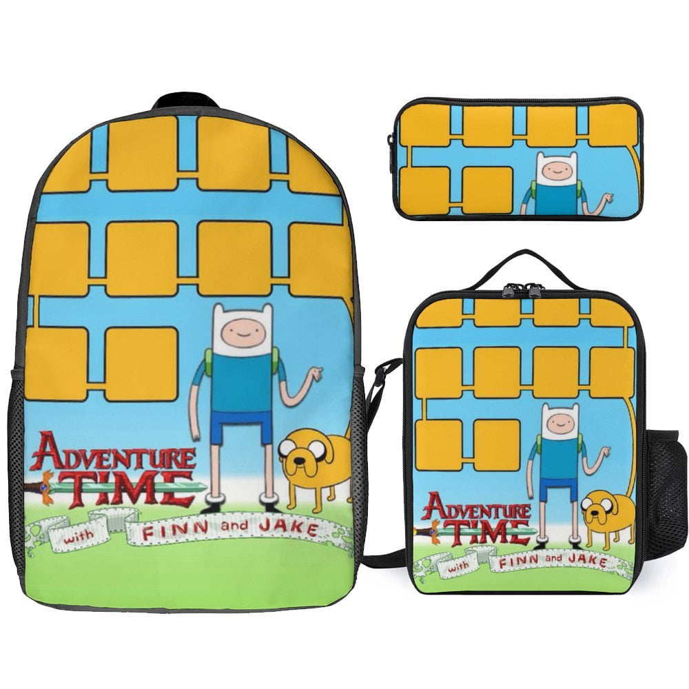 Adventure Time Backpack Set 3-in-1, Backpack with Lunch Bag and Pencil ...