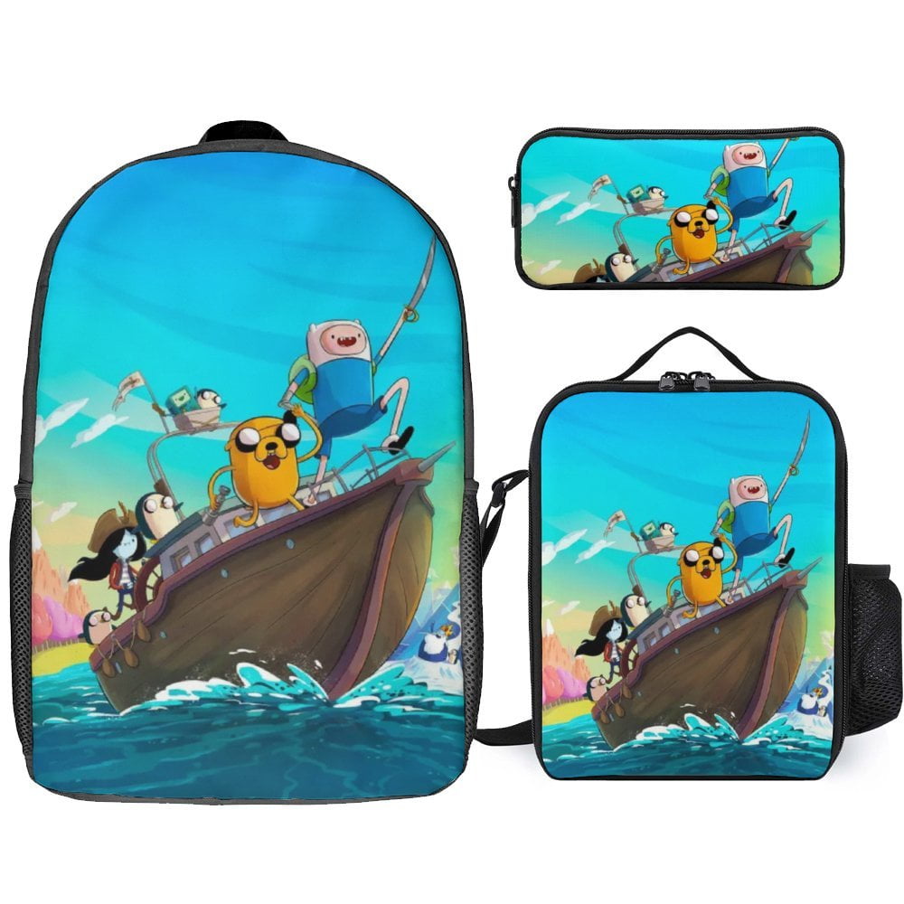 Adventure Time Backpack Set 3-in-1, Backpack with Lunch Bag and Pencil ...