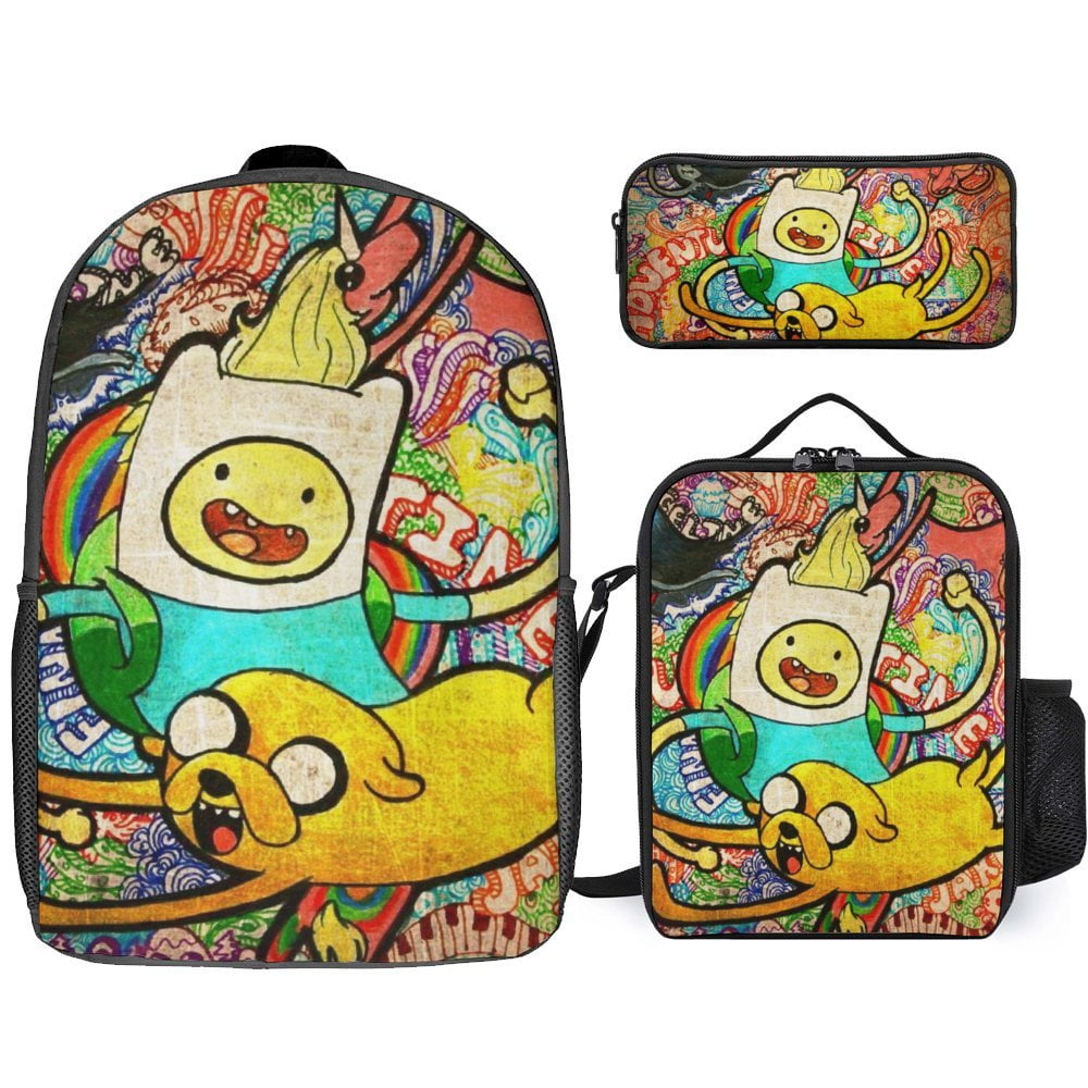 Adventure Time Backpack Set 3-in-1, Backpack with Lunch Bag and Pencil ...