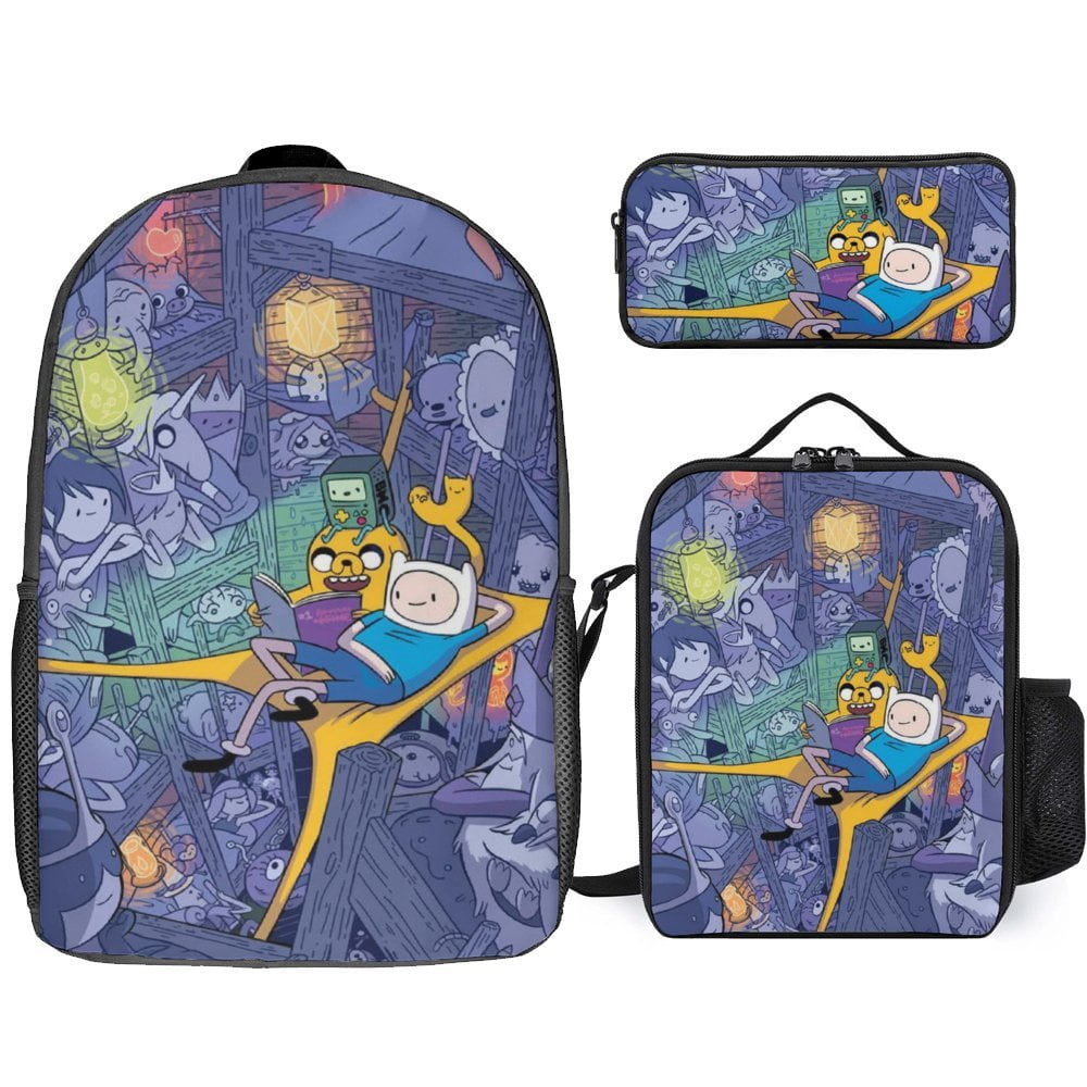 Adventure Time Backpack Set 3-in-1, Backpack with Lunch Bag and Pencil ...