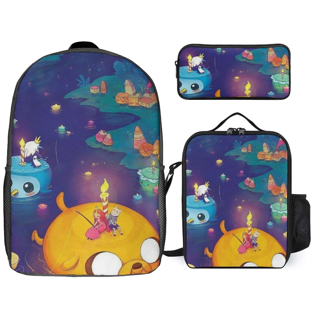 Adventure Time Backpack Set 3-in-1, Backpack with Lunch Bag and Pencil ...