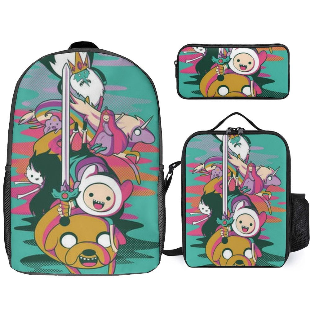 Adventure Time Backpack Set 3-in-1, Backpack with Lunch Bag and Pencil ...