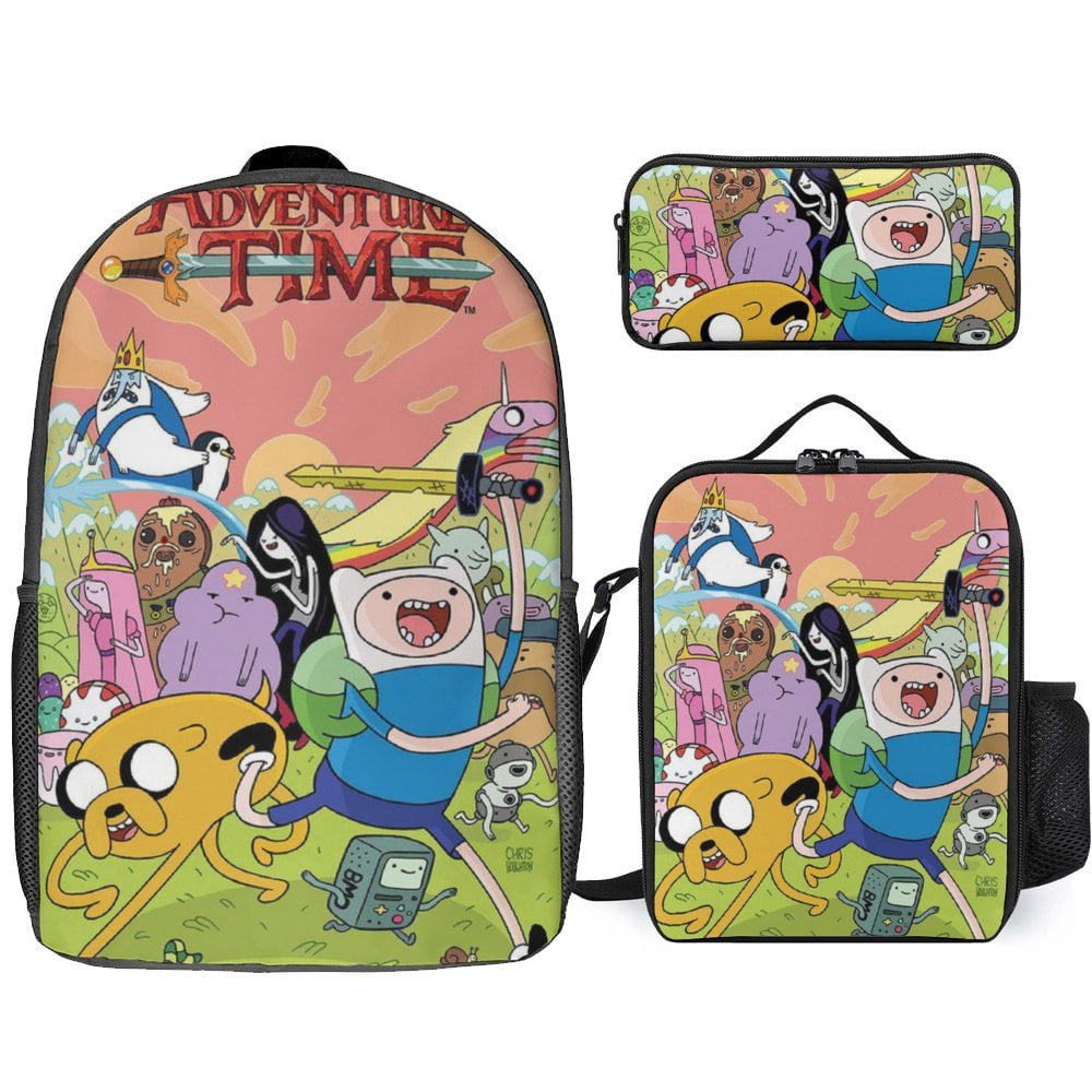Adventure Time Backpack Set 3-in-1, Backpack with Lunch Bag and Pencil ...