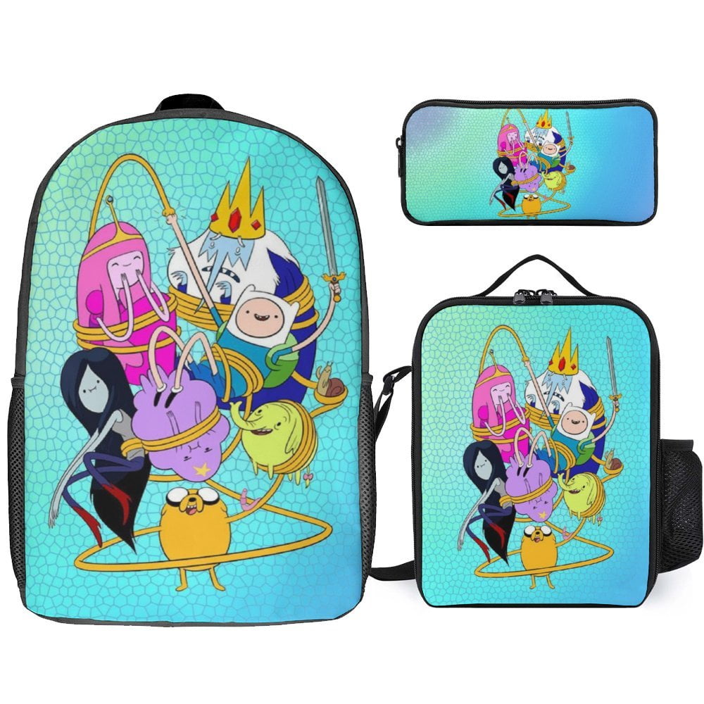 Adventure Time Backpack Set 3-in-1, Backpack with Lunch Bag and Pencil ...
