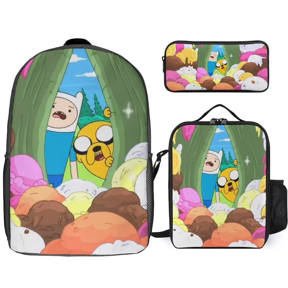 Adventure Time Backpack Set 3-in-1, Backpack with Lunch Bag and Pencil ...
