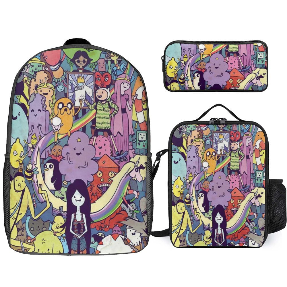 Adventure Time Backpack Set 3-in-1, Backpack with Lunch Bag and Pencil ...