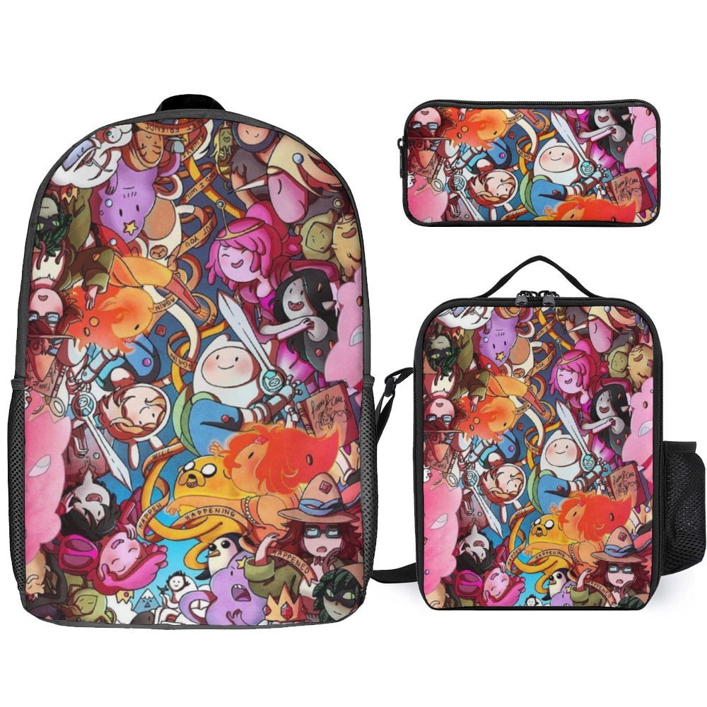 Adventure Time Backpack Set 3-in-1, Backpack with Lunch Bag and Pencil ...