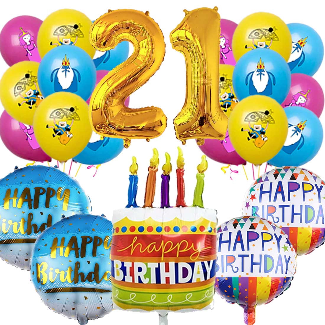 Adventure Time Balloons Party Supplies 21th Big Number Decorations ...