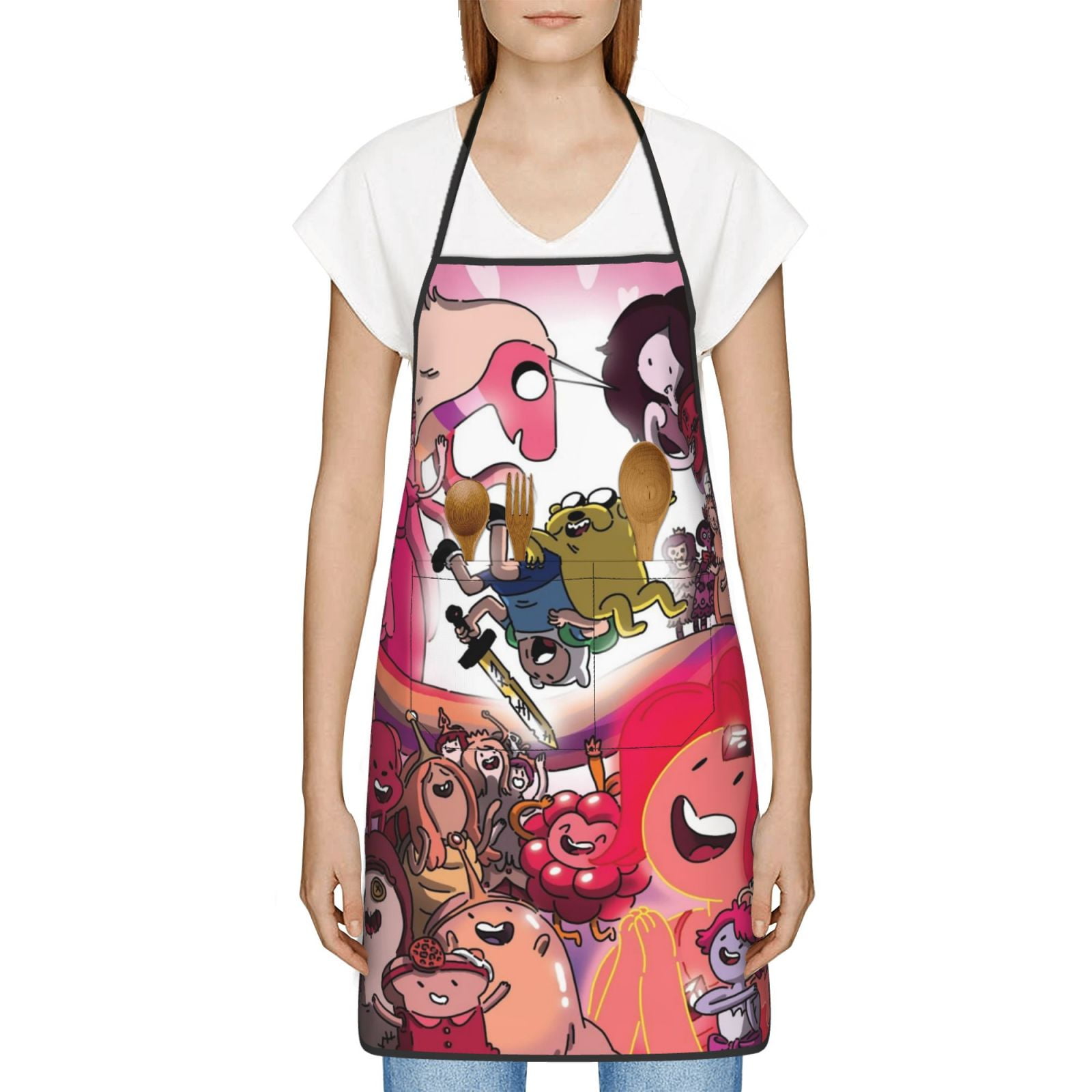 Adventure Time Bib Apron With Pockets, Cooking Kitchen Chef Apron For ...