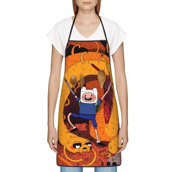 Adventure Time Bib Apron With Pockets, Cooking Kitchen Chef Apron For ...