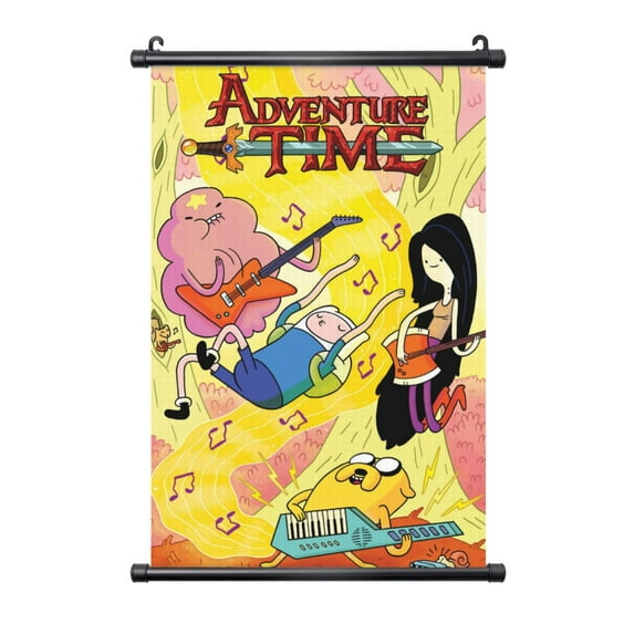 Adventure Time Black Plastic Shaft Hanging Poster Canvas Wall Hanging ...
