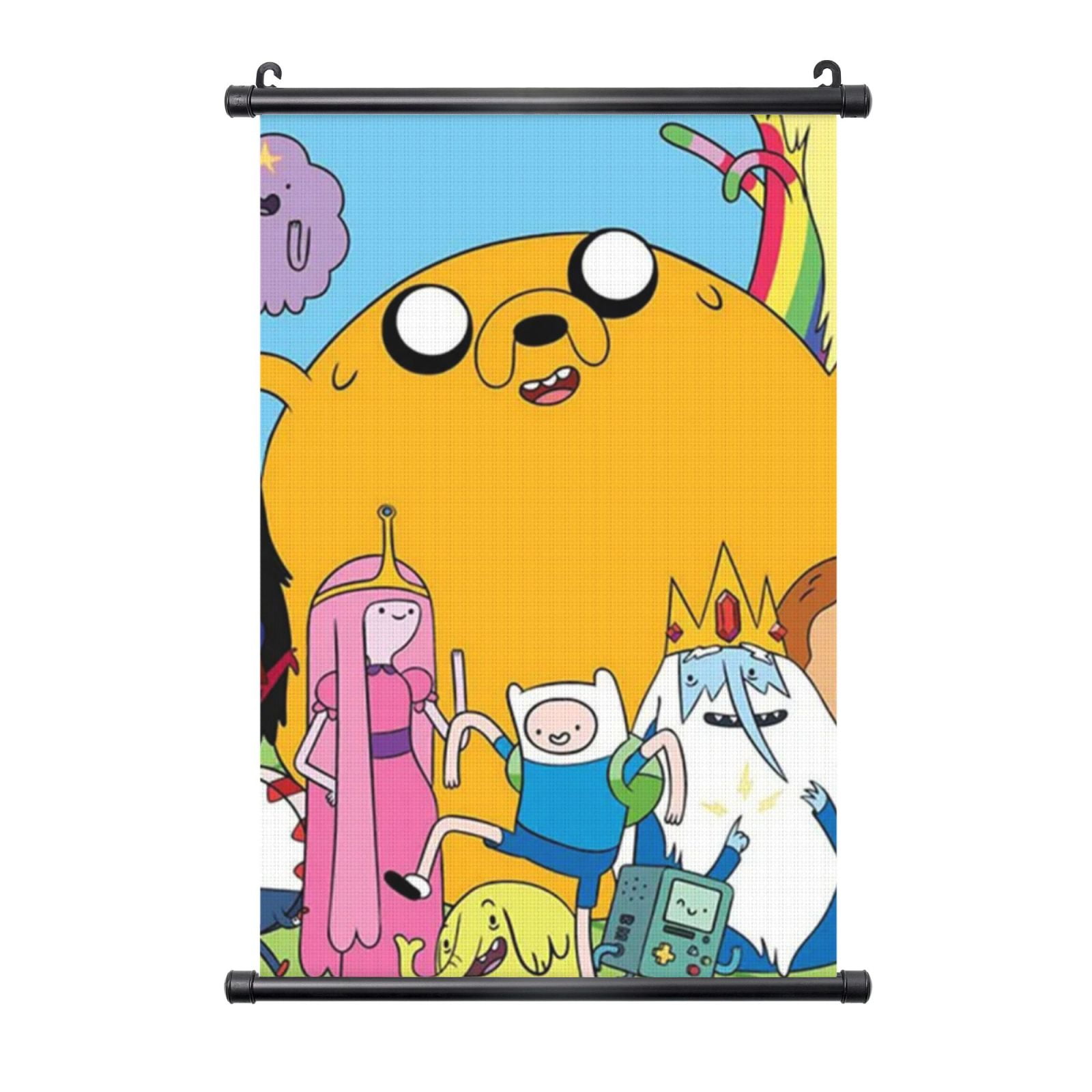 Adventure Time Black Plastic Shaft Hanging Poster Canvas Wall Hanging ...