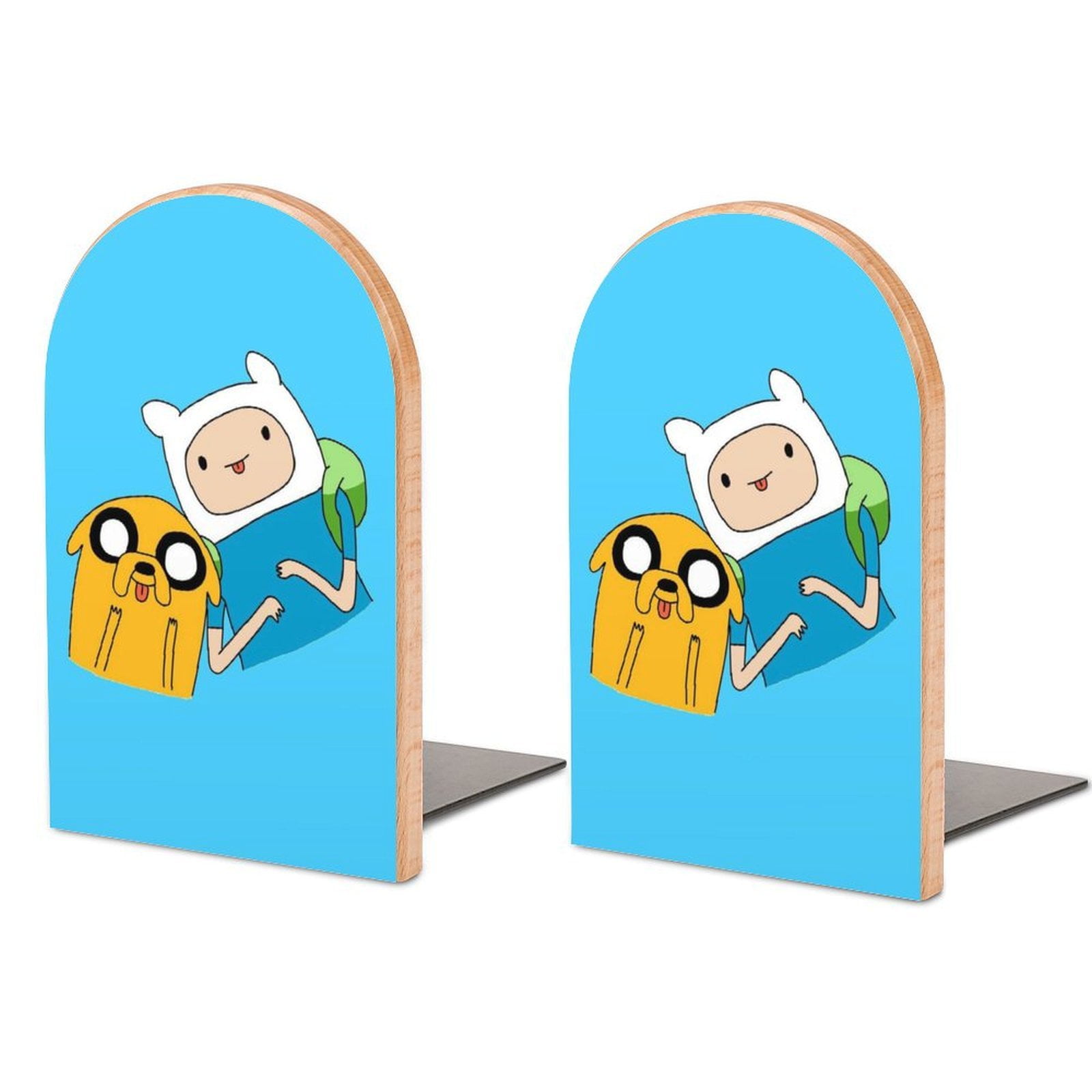 Adventure Time Bookends Wood Book Divider Decor Shelves Non-Skid Book ...