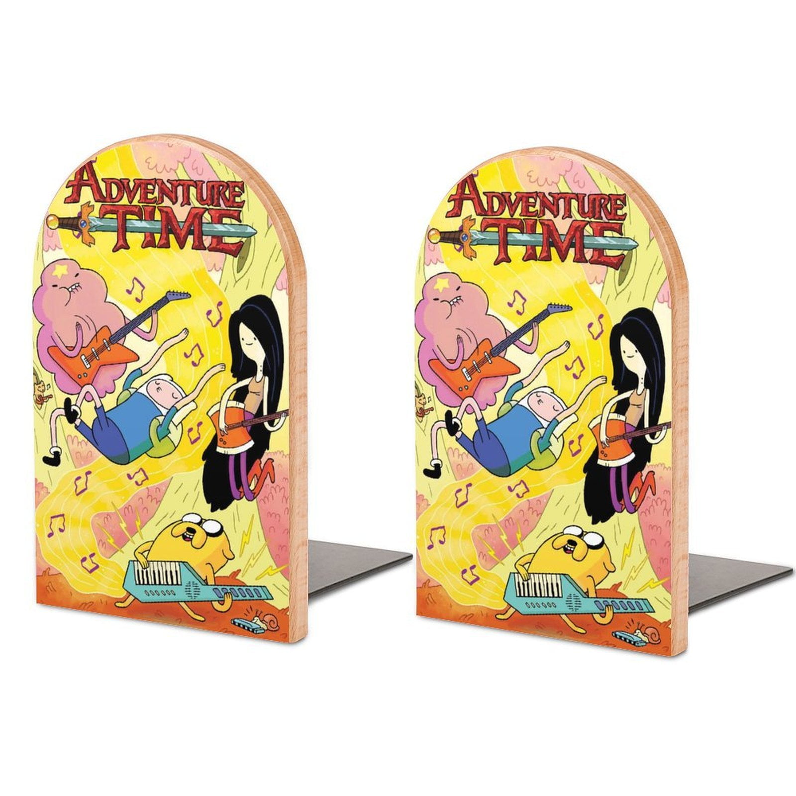 Adventure Time Bookends Wood Book Divider Decor Shelves Non-Skid Book ...