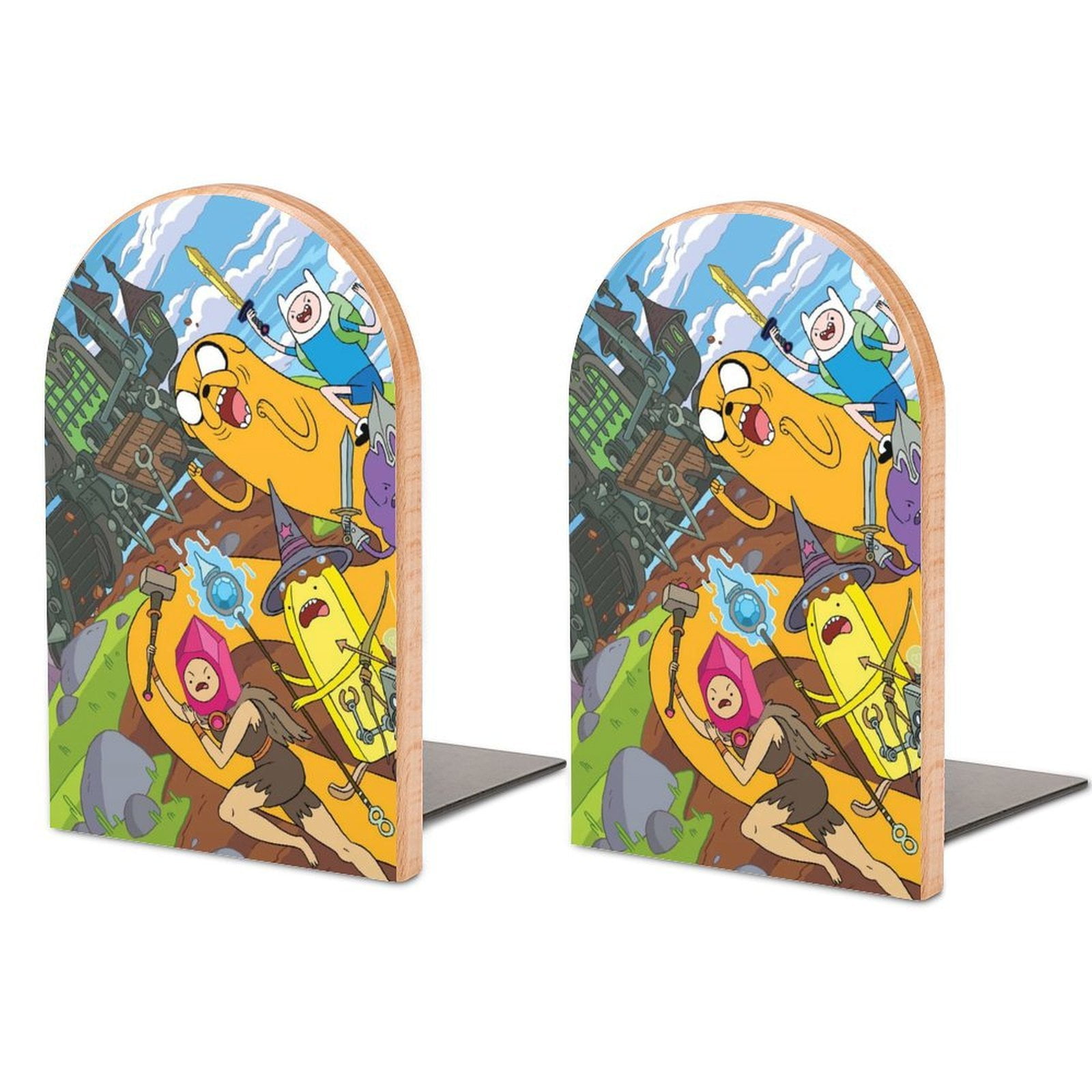 Adventure Time Bookends Wood Book Divider Decor Shelves Non-Skid Book ...
