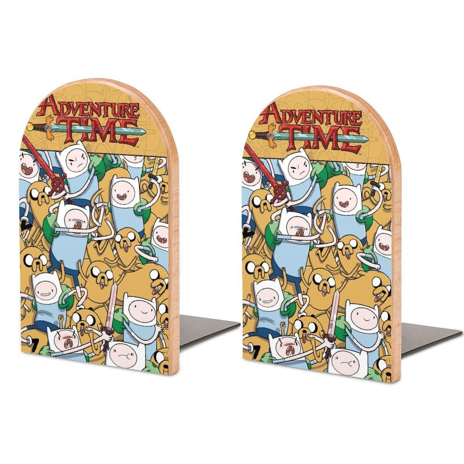 Adventure Time Bookends Wood Book Divider Decor Shelves Non-Skid Book ...