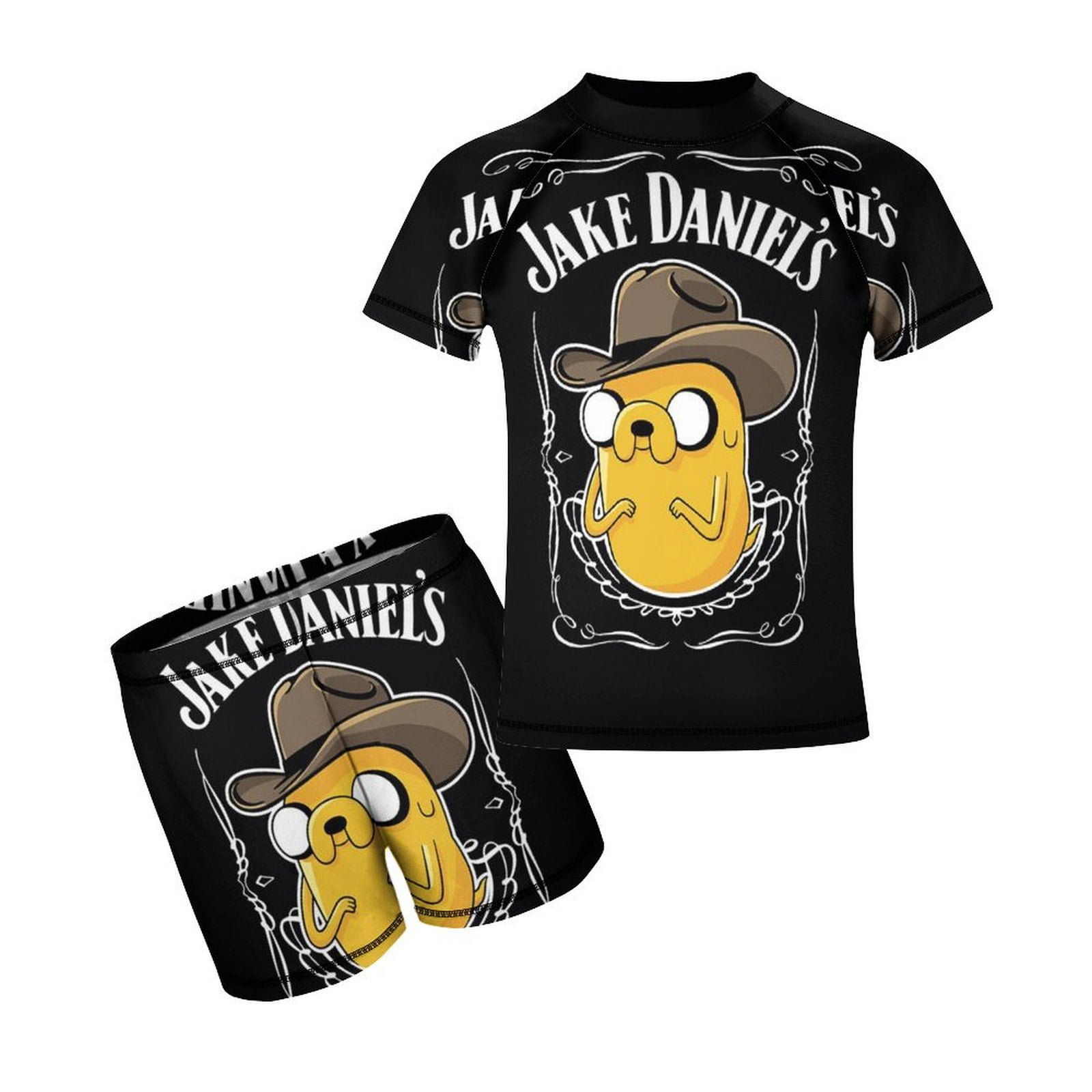 Adventure Time Boys 2-Piece Swimsuit Set Bathing Suit Short Sleeve ...