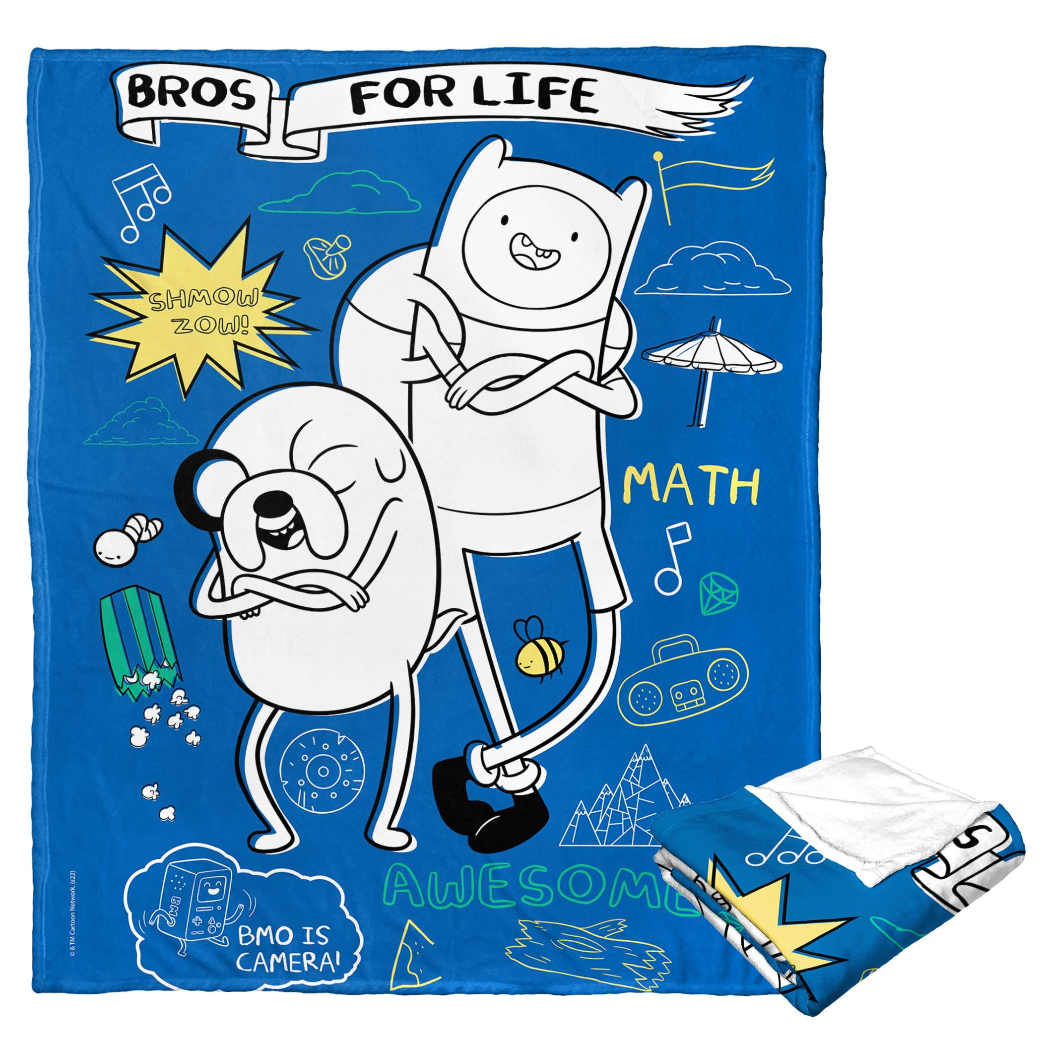 Adventure Time Bros For Life Kids Silk Touch Throw Blanket, 50 x 60 ...