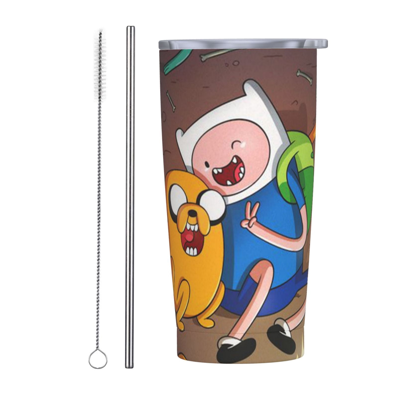 Adventure Time Car Cup With Straw 20oz Stainless Steel Tumbler Push ...