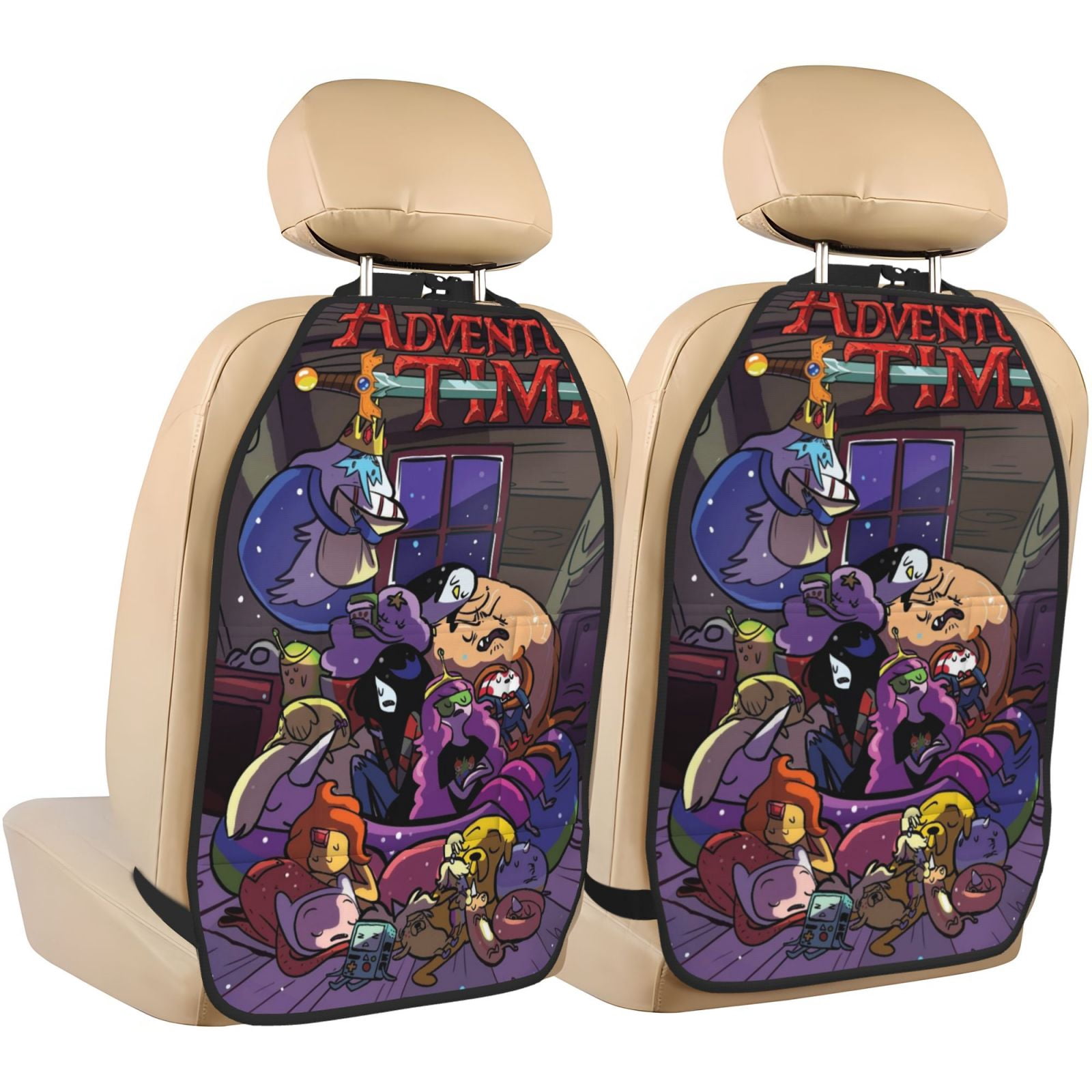 Adventure Time Car Seat Back Protector 2 Pcs Anti-Kick Storage Mat For ...