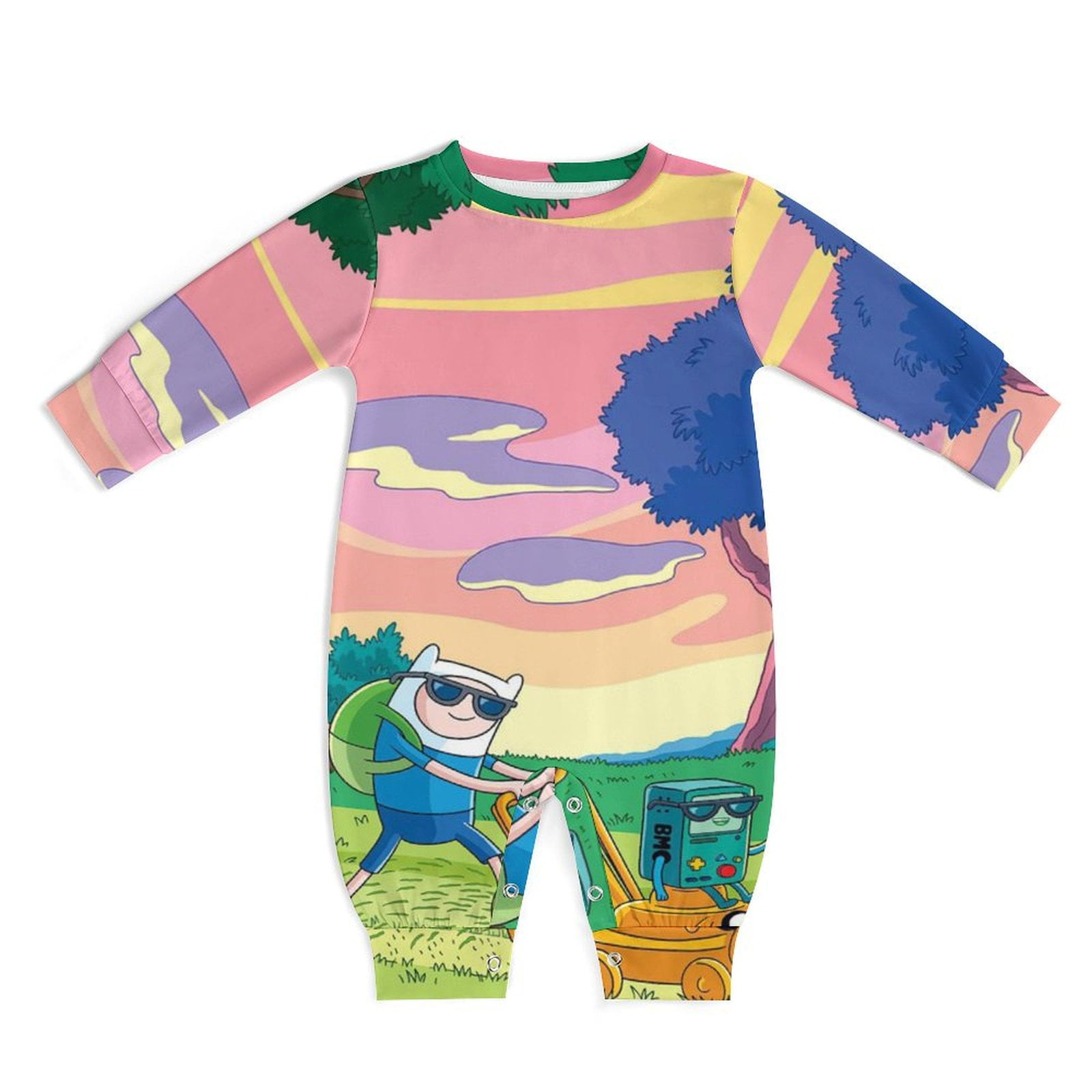 Adventure Time Cartoon Baby Rompers One-Piece Long Sleeve Jumpsuit ...