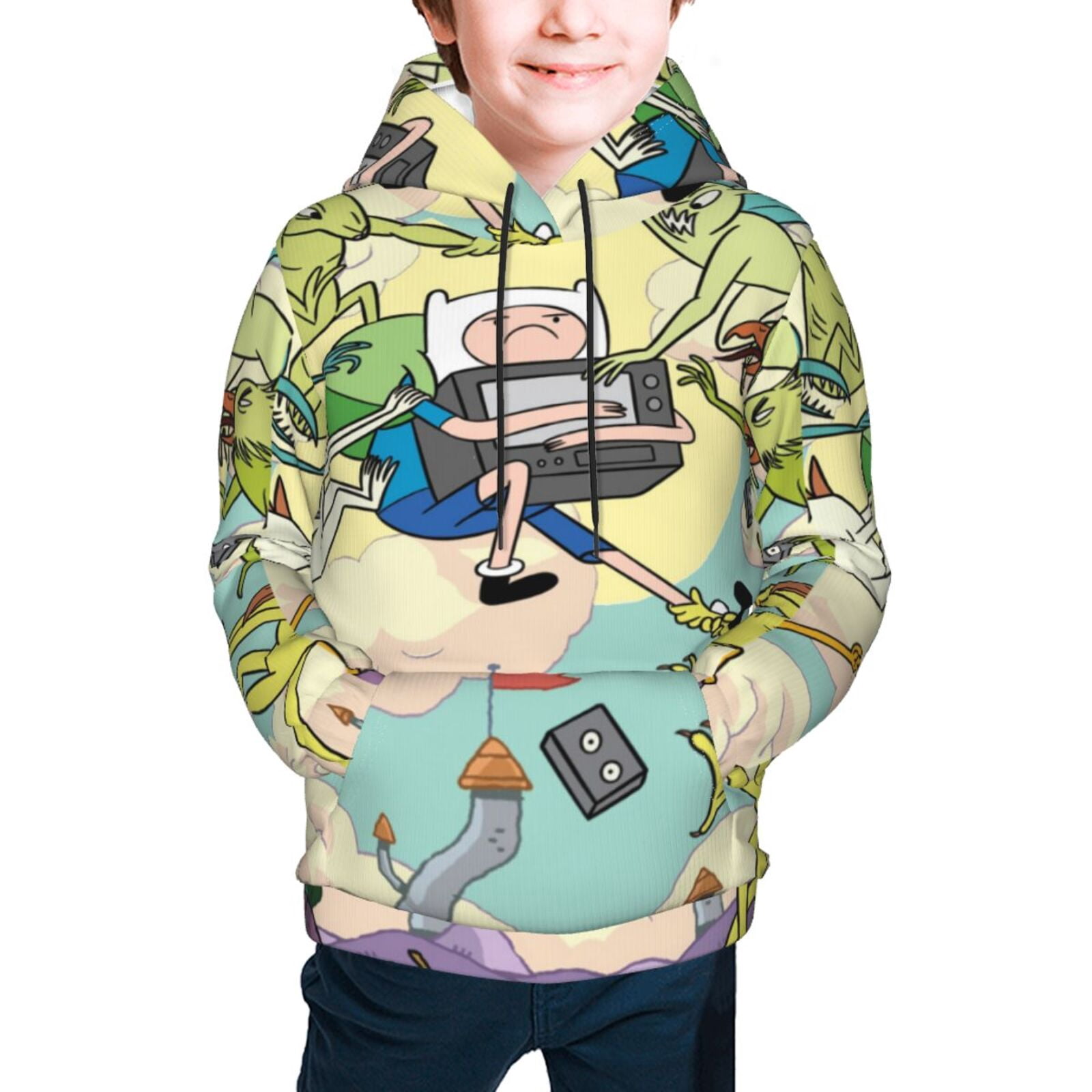 Adventure Time Cartoon Hoodie for Teen Boys Girls, Anime 3D Print ...