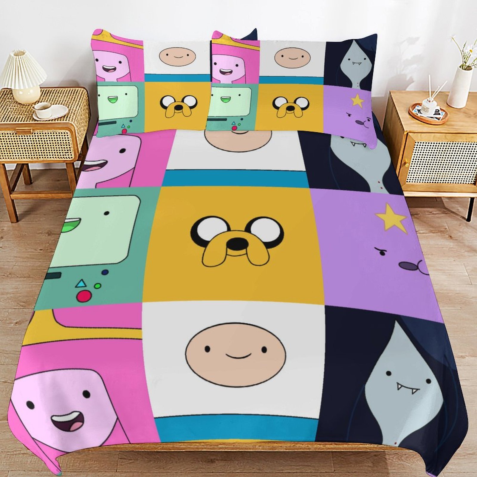 Adventure Time Characters 3 Pieces Bedding Set Double Sided Printing ...