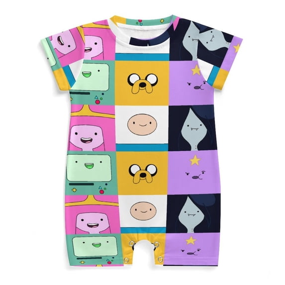 Adventure Time Characters Baby One-Piece Rompers Summer Short Sleeve ...