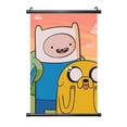 Adventure Time Characters Black Plastic Shaft Hanging Poster Canvas ...