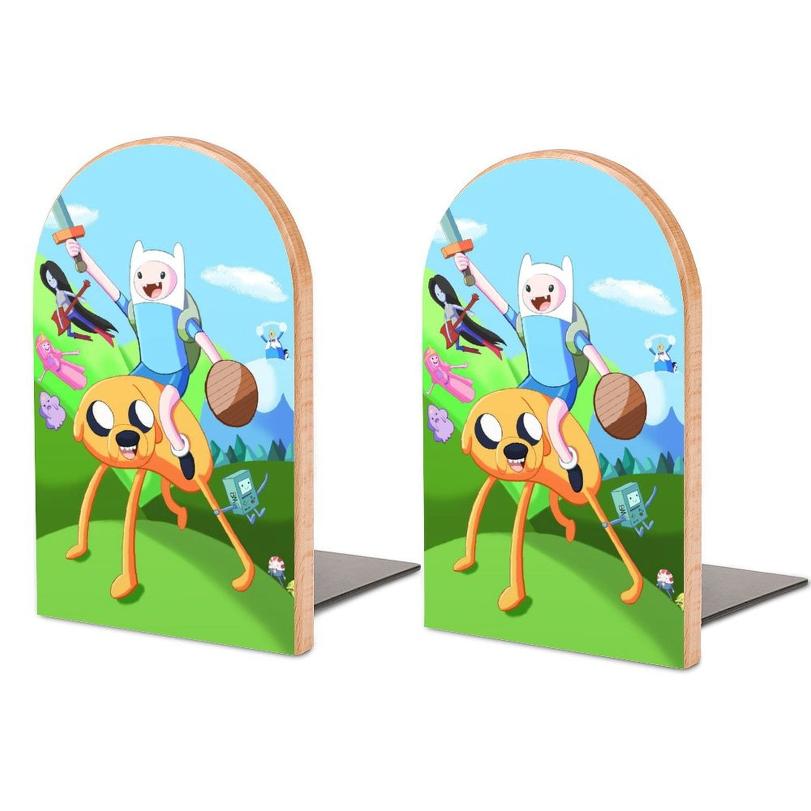 Adventure Time Characters Bookends Wood Book Divider Decor Shelves Non ...